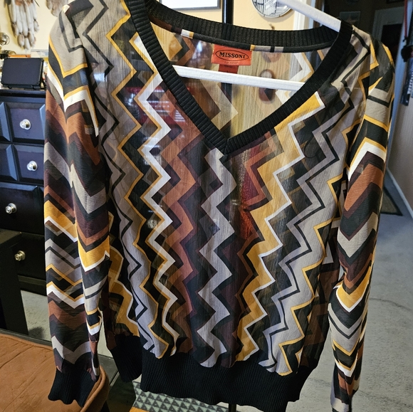 Missoni for Target | Other | Missoni For Target Chevron Sheer Blouse | Poshmark